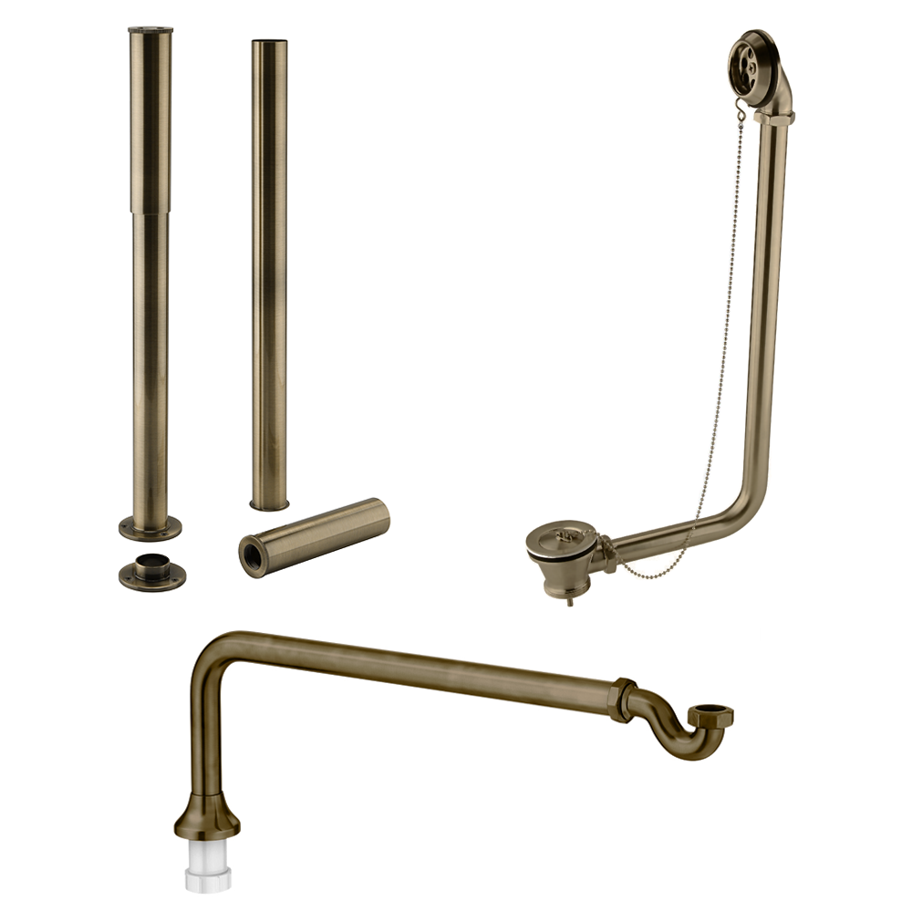 Chatsworth Traditional Antique Brass Roll Top Bath Plumbing Pack ...