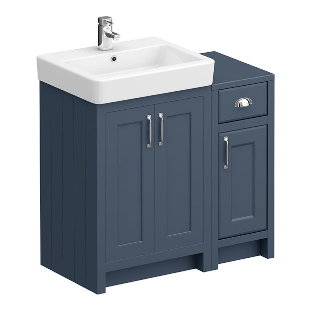 Chatsworth Traditional Blue 560mm Vanity Sink + 300mm Cupboard Unit ...