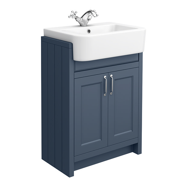 Chatsworth Traditional Blue Semi-Recessed Vanity - 600mm Wide ...