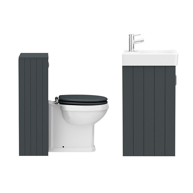 Chatsworth Traditional Graphite Sink Vanity Unit + Toilet Package ...
