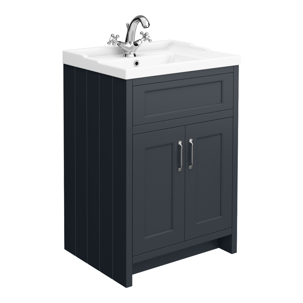 Chatsworth Traditional Graphite Vanity with Chrome Finish Handles ...