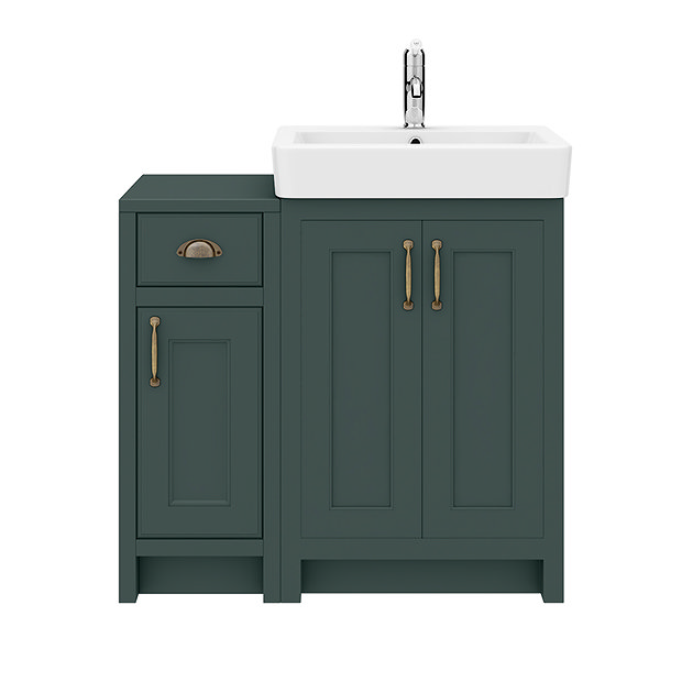 Chatsworth Traditional Green 560mm Vanity Sink + 300mm Cupboard Unit ...