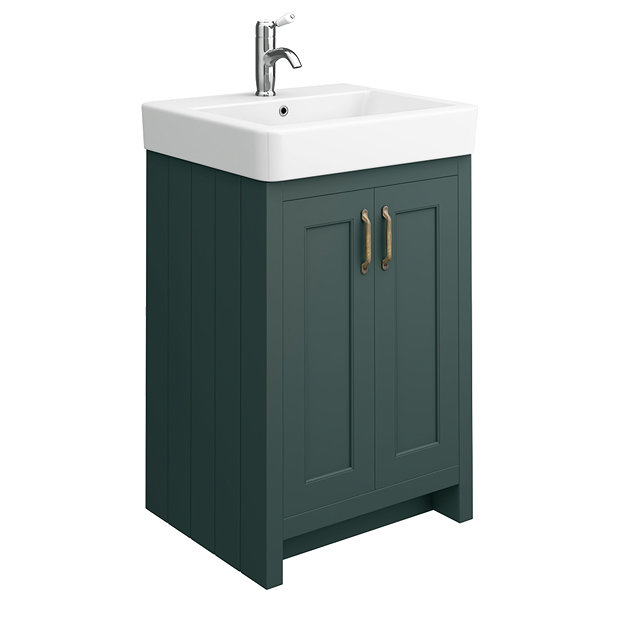 Chatsworth Traditional Green 560mm Vanity Sink + 300mm Cupboard Unit ...