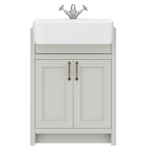 Chatsworth Traditional Grey Semi-Recessed Vanity - 600mm Wide ...