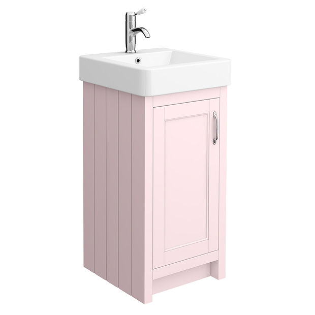 Chatsworth Traditional Pink Vanity - 425mm Wide | Victorian Plumbing UK
