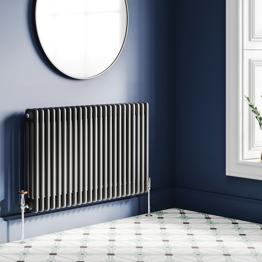 Chatsworth Traditional Thermostatic Angled Radiator Valve and Pipe Set ...