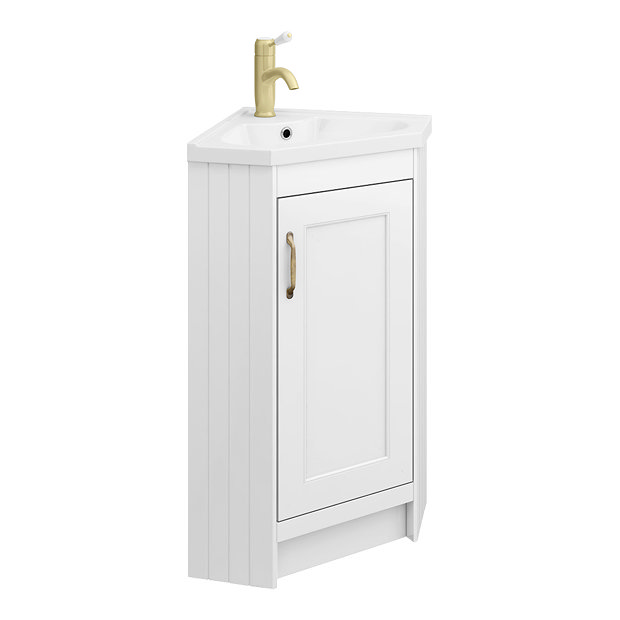 Chatsworth Traditional White Corner Vanity Unit | Victorian Plumbing UK