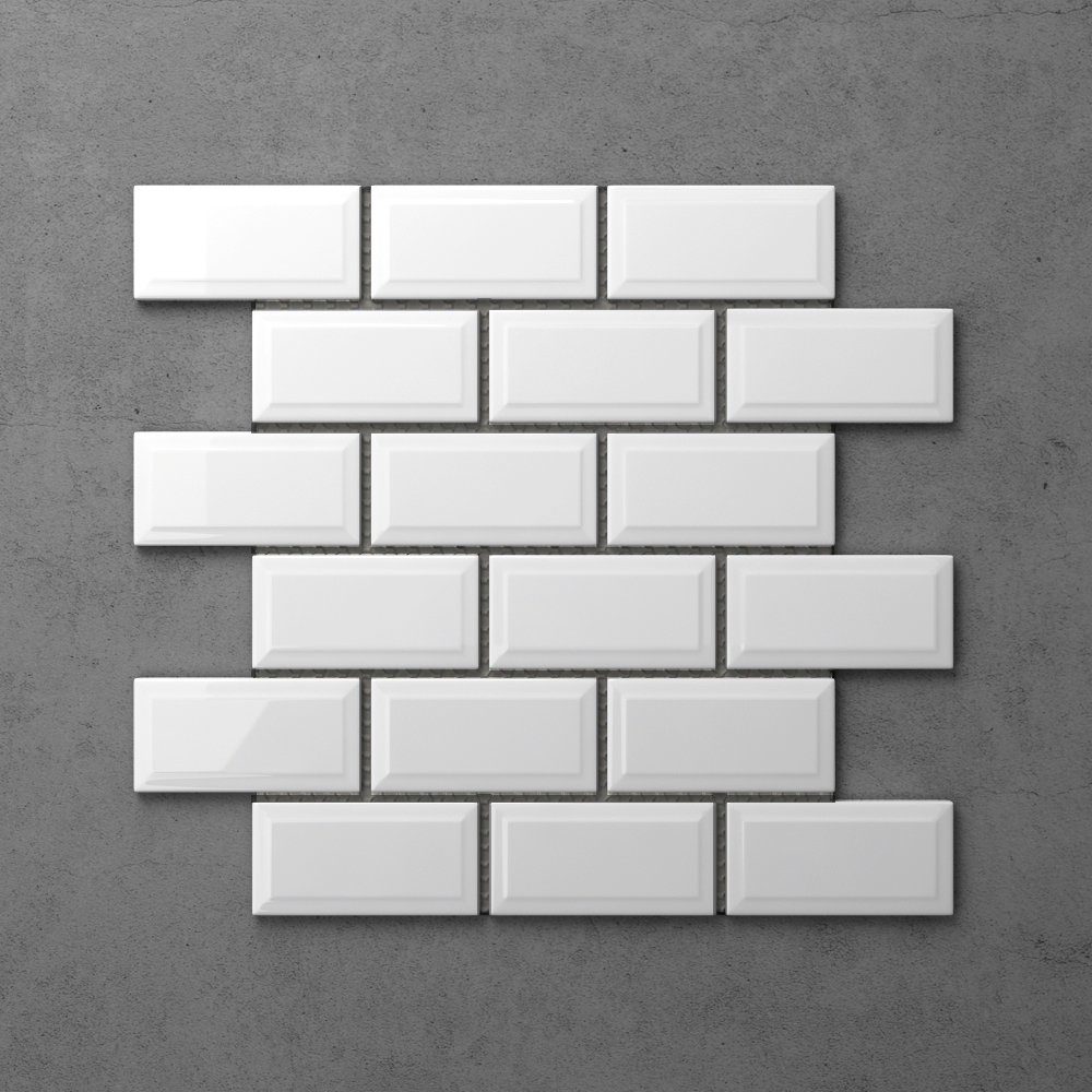 Chatsworth White Mini Metro Mosaic Tile Sheet - 288 x 294mm