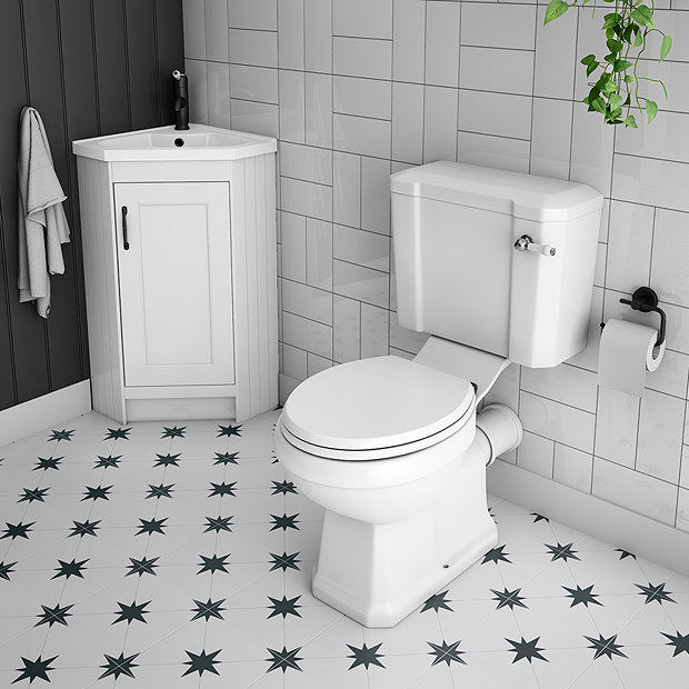Chatsworth White Soft Close Toilet Seat with Matt Black Hinge Set