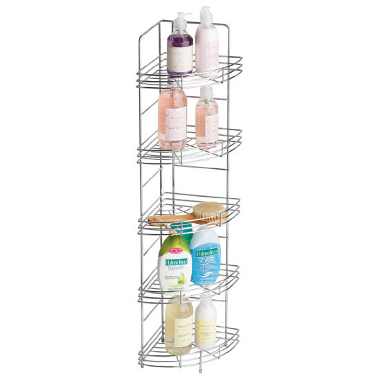 Chrome 5 Tier Wire Corner Storage Rack - 1600559 at Victorian Plumbing UK