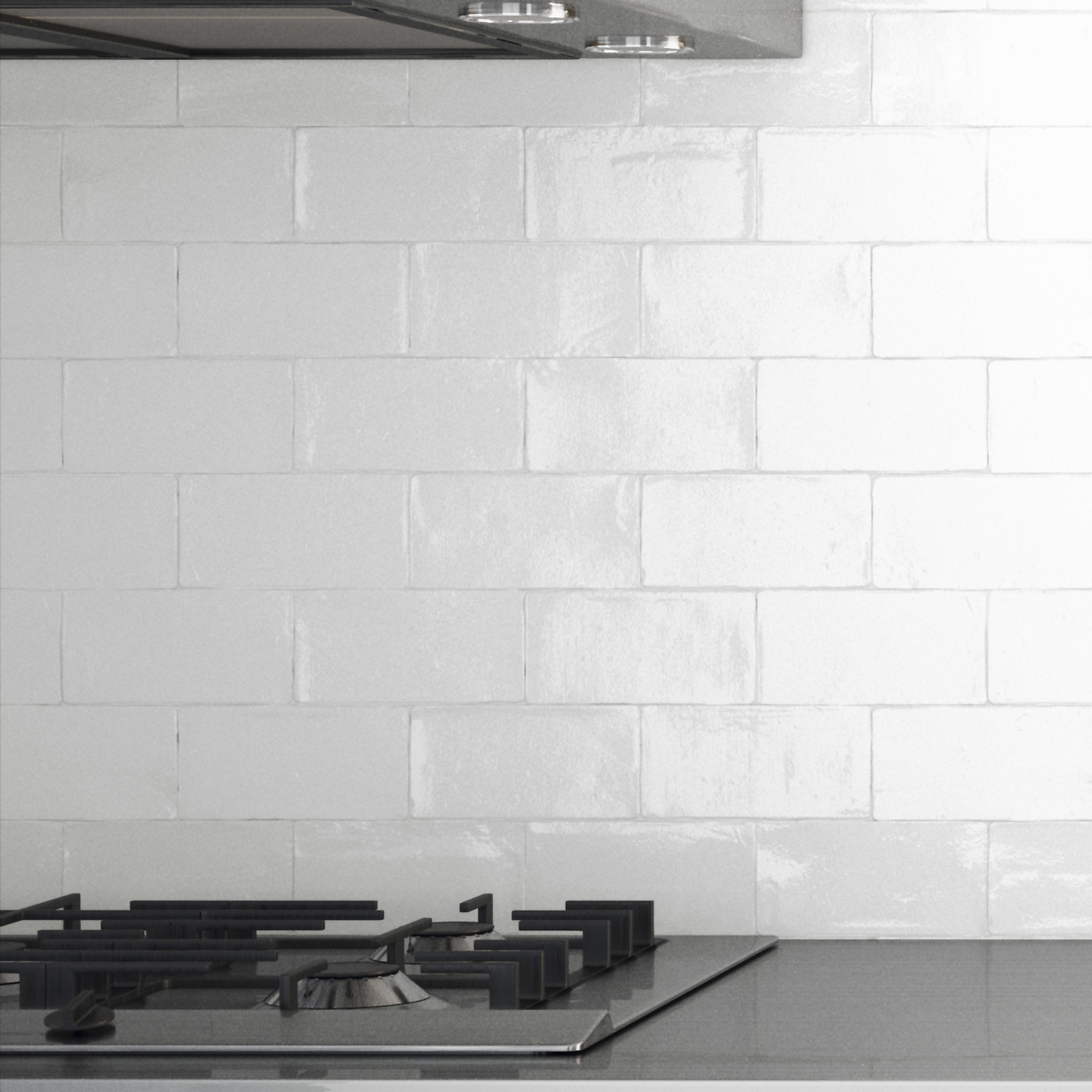 Clara Rustic White Gloss Ceramic Wall Tiles 75 x 150mm