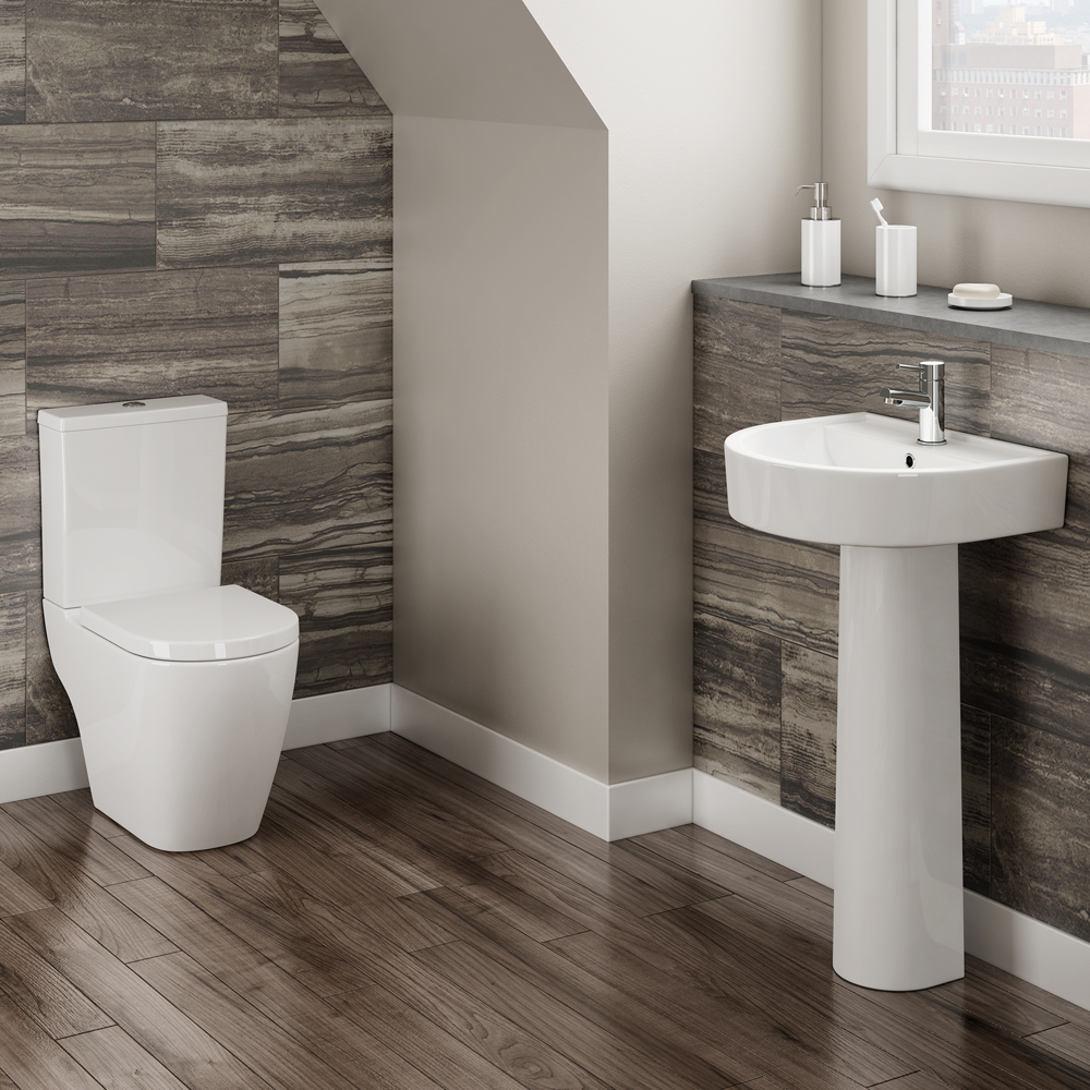 Bianco Close Coupled Toilet with Soft-Close Seat at Victorian Plumbing UK