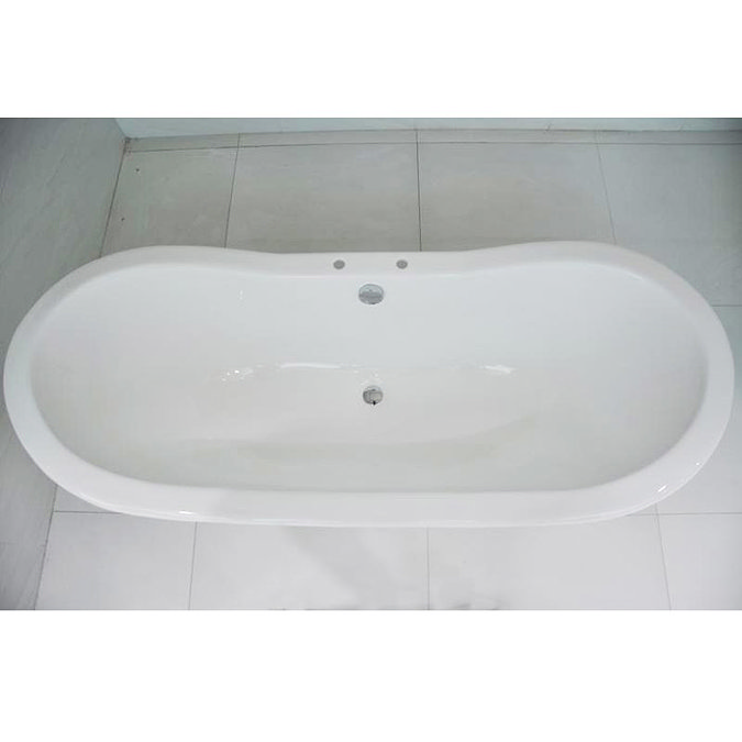 Clifton 1830 x 770mm Double Ended Slipper Cast Iron Bath with Chrome Feet