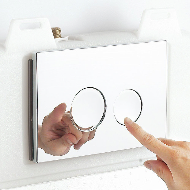 Compact Dual Flush Concealed WC Cistern with Wall Hung Frame with Round ...