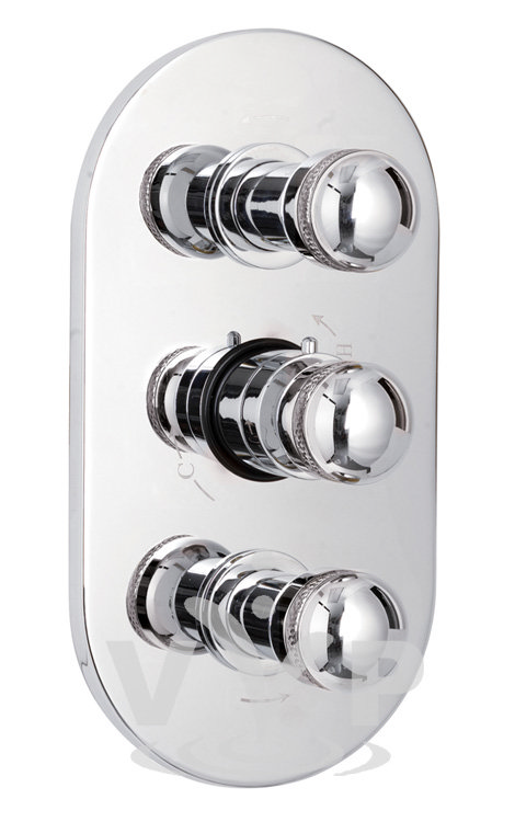 Contour concealed 3/4 inch thermostatic triple shower valve at ...