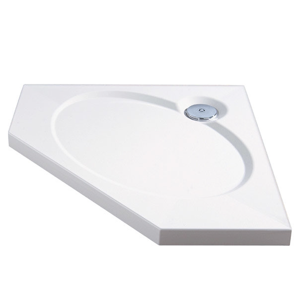 Coram Designer Slimline Pentagon Shower Tray - 900 x 900mm - STP90WHI ...
