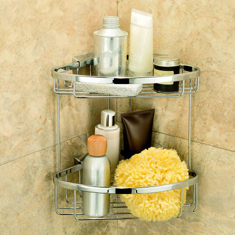 Coram Double Corner Shower Basket | Online At Victorian Plumbing.co.uk