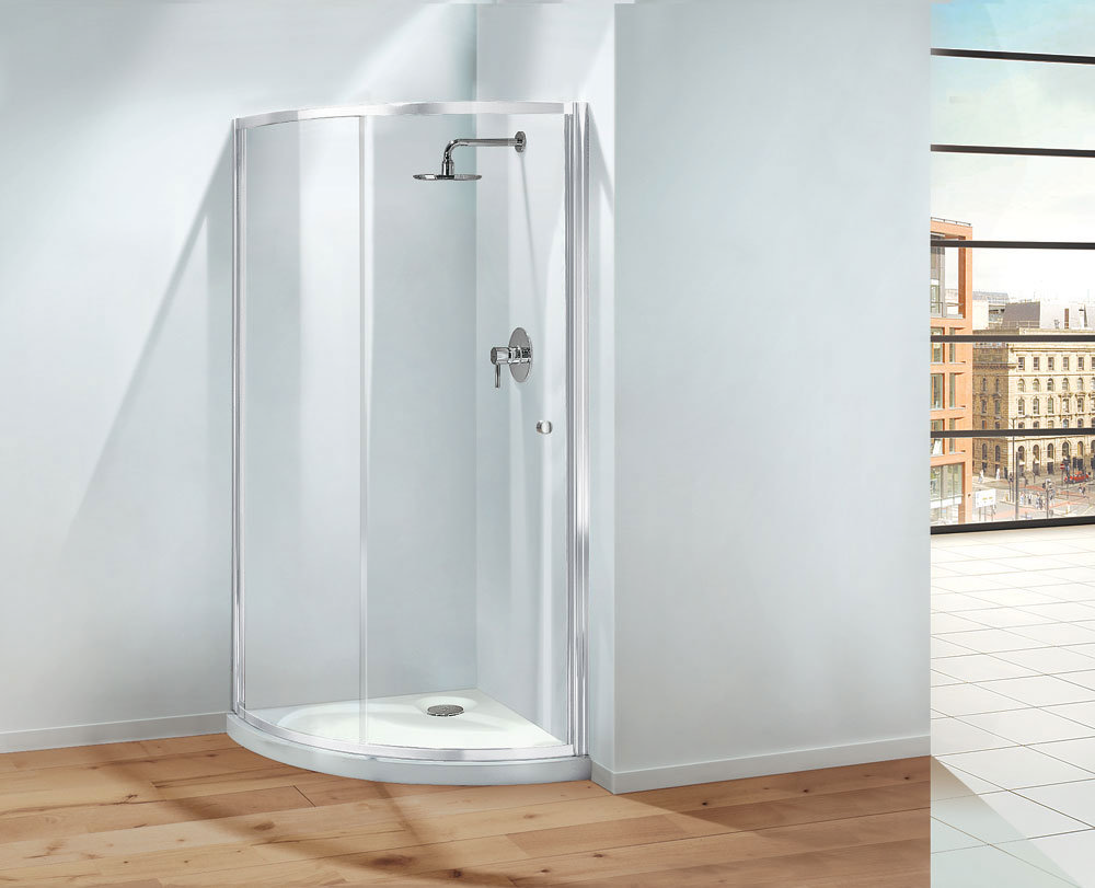 Coram Optima Crescent Shower Enclosure | White | Available Online Now