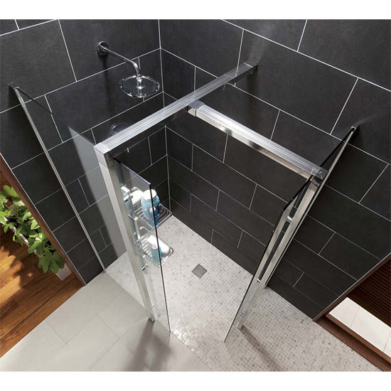 Coram - Plain Glass Pillar Shower Enclosures - 3 x Size Options at ...