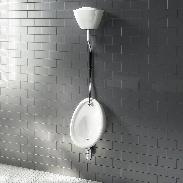 Cove Exposed Urinal Pack with 1 x 400mm Urinal Bowl + Ceramic Cistern ...