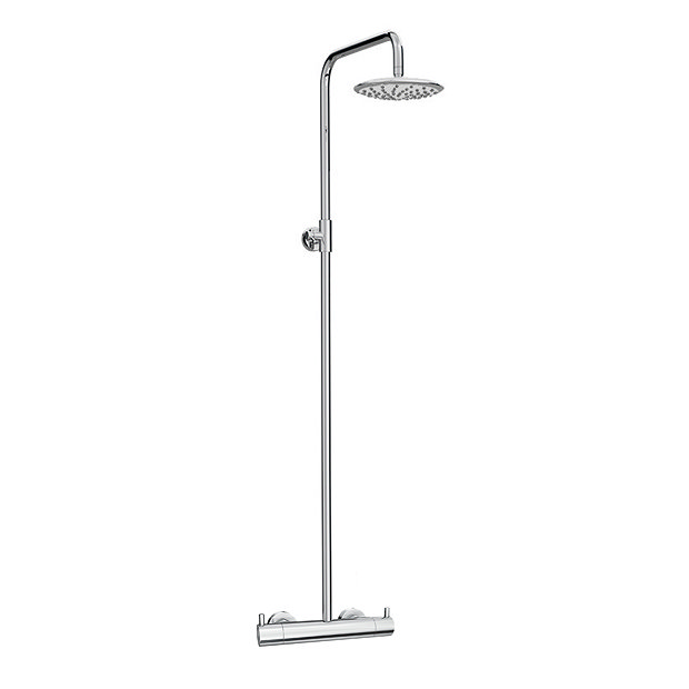 Cove Modern Round Thermostatic Shower Chrome | Victorian Plumbing UK