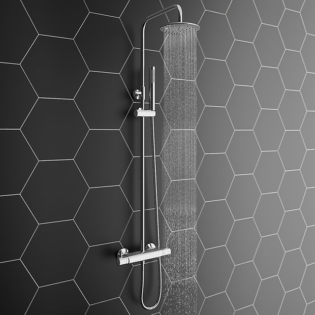 Cove Modern Round Thermostatic Shower Chrome | Victorian Plumbing UK
