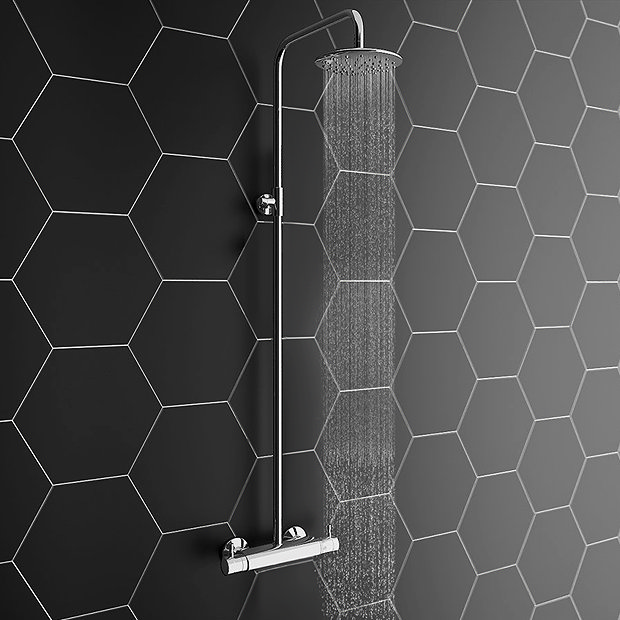 Cove Modern Round Thermostatic Shower Chrome | Victorian Plumbing UK