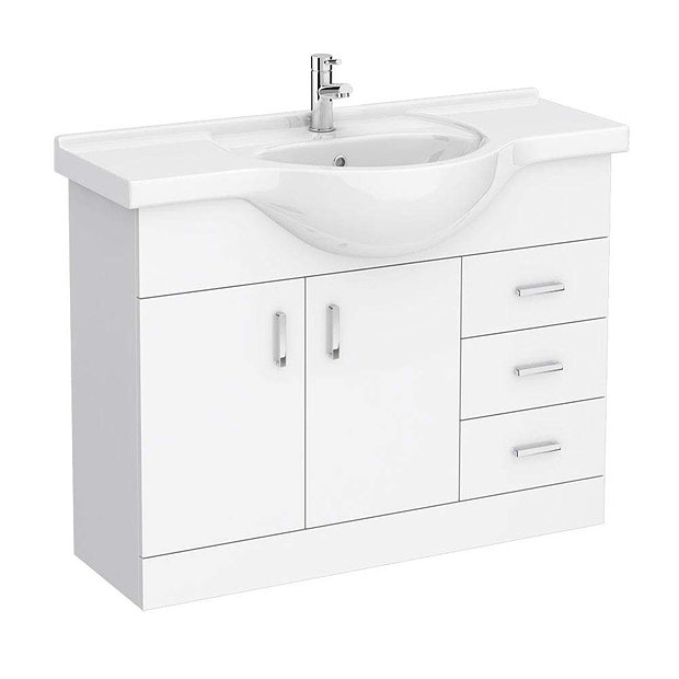 Cove White 1050mm Large Vanity Unit | Victorian Plumbing.co.uk