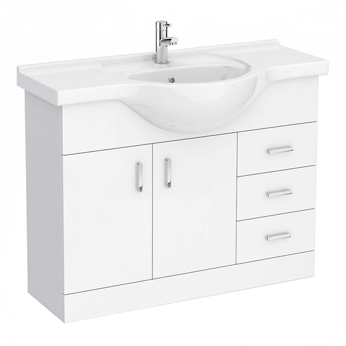Cove White 1050mm Large Vanity Unit | Victorian Plumbing.co.uk