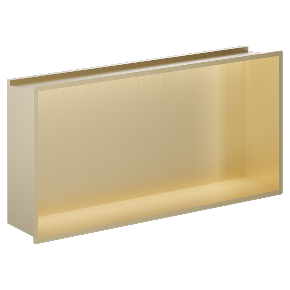 Crosswater 610 x 305mm Shower Niche with LED Light Strip - Brushed Brass
