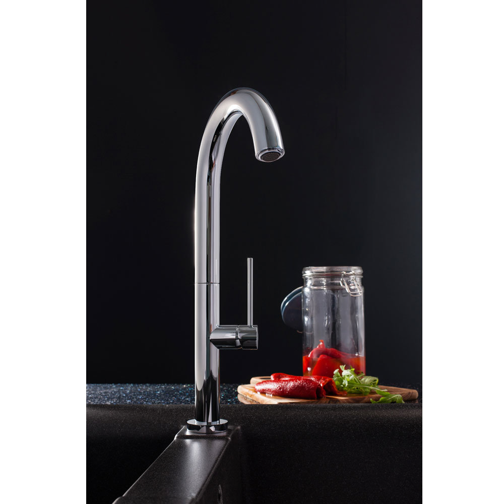Crosswater - Cucina Tube Round Side Lever Kitchen Mixer - Chrome ...