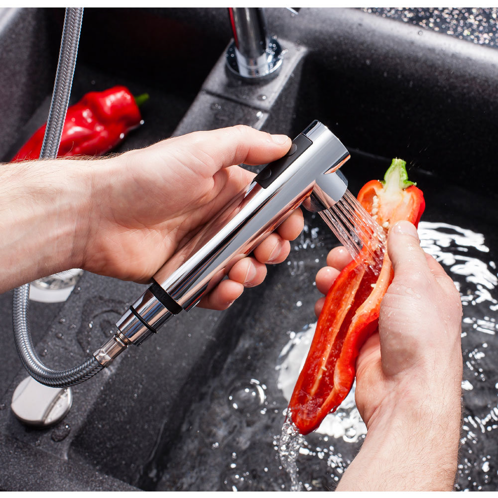 Crosswater - Cucina Tube Side Lever Kitchen Mixer with Dual Function ...