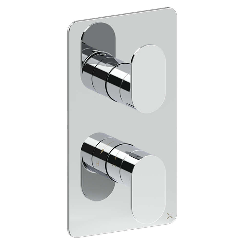 Crosswater Drift 2 Outlet 2 Handle Shower Valve and Trimset - Chrome