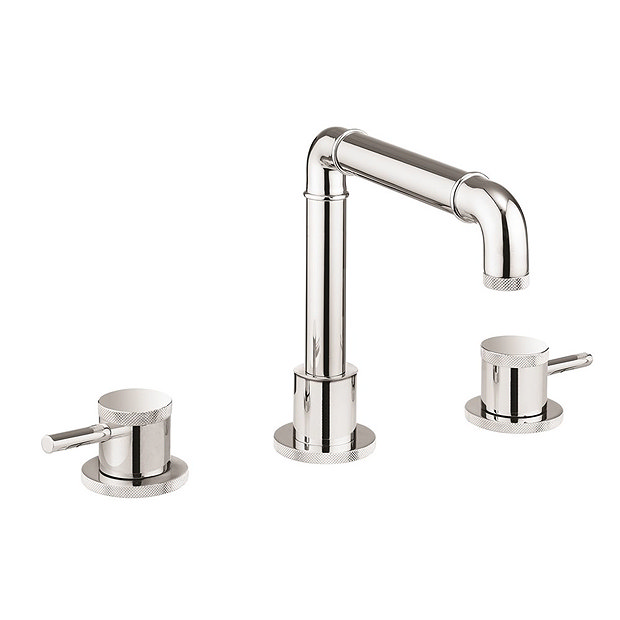 Crosswater MPRO Industrial Deck Mounted 3 Hole Set Basin Mixer - Chrome ...