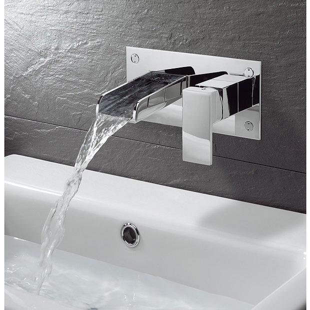 Crosswater - Water Square Wall Mounted 2 Hole Set Basin Mixer ...