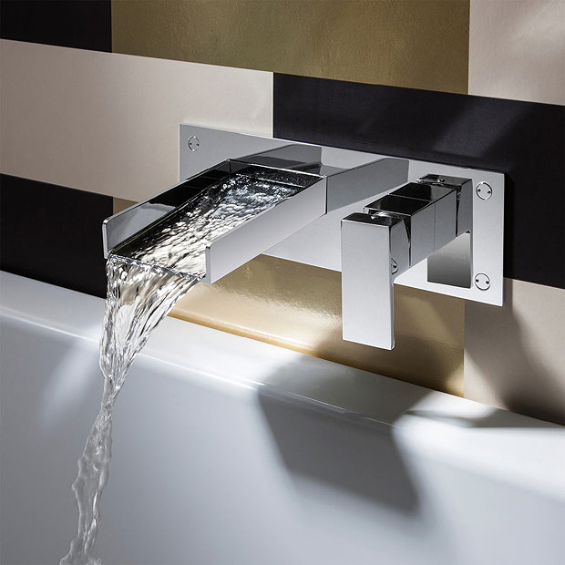 Crosswater - Water Square Wall Mounted 2 Hole Set Basin Mixer ...