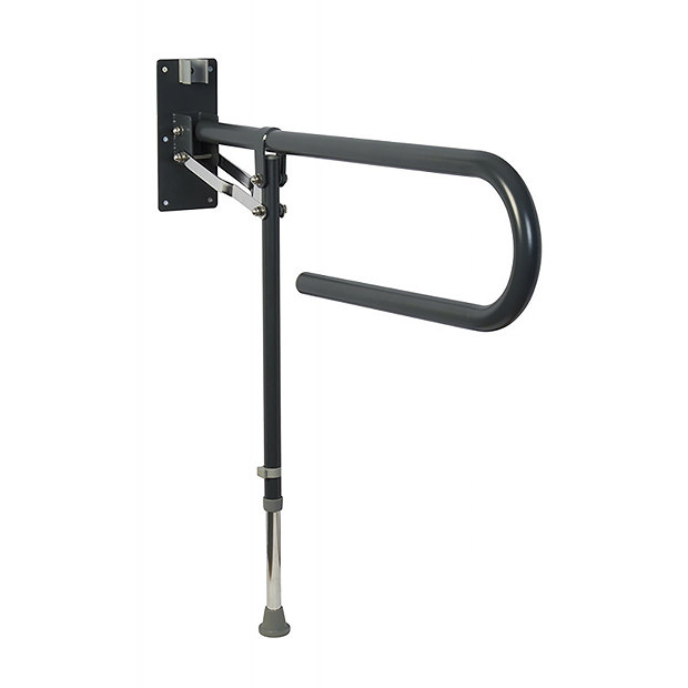 Croydex Grey Fold Away Hand Rail with Drop Down Leg - AP502931