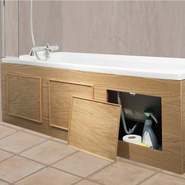 Croydex - Kingston Storage Front Bath Panel - Oak Veneer - WB685176 at ...