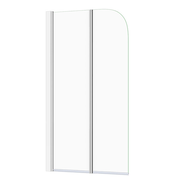 Cruze 800 x 1400 Chrome 6mm Bi-Fold Curved Corner Bath Screen ...