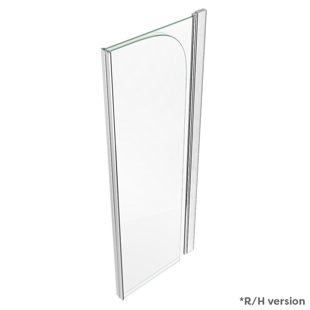 Cruze 900 x 1400 Chrome 6mm Bi-Fold Curved Corner Bath Screen ...