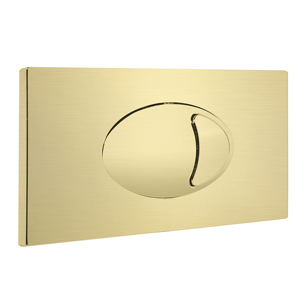 Cruze Dual Flush Concealed WC Cistern incl. Large Brushed Brass Push ...