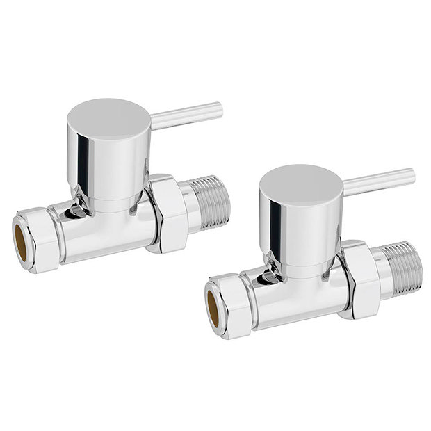 Cruze Modern Straight Radiator Valves (Pair) | Victorian Plumbing UK