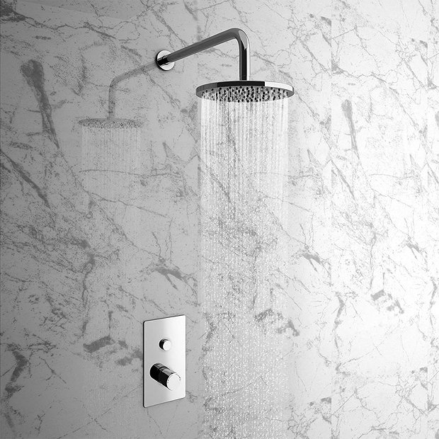 Cruze Twin Modern Round Push-Button Concealed Shower Valve | Victorian ...