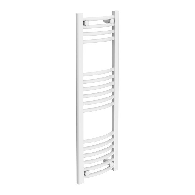 Diamond Curved Heated Towel Rail - W300 x H1000mm - White at Victorian ...