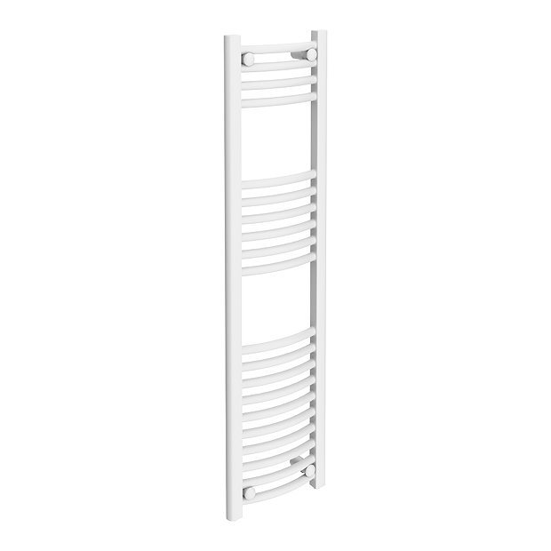 Diamond Curved Heated Towel Rail - W300 x H1200mm - White at Victorian ...