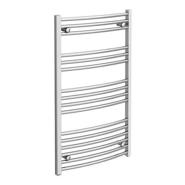 Diamond Curved Heated Towel Rail - W600 x H1000mm - Chrome at Victorian ...