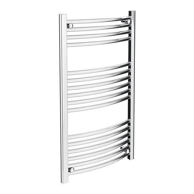 Diamond Curved Heated Towel Rail - W600 x H1000mm - Chrome at Victorian ...
