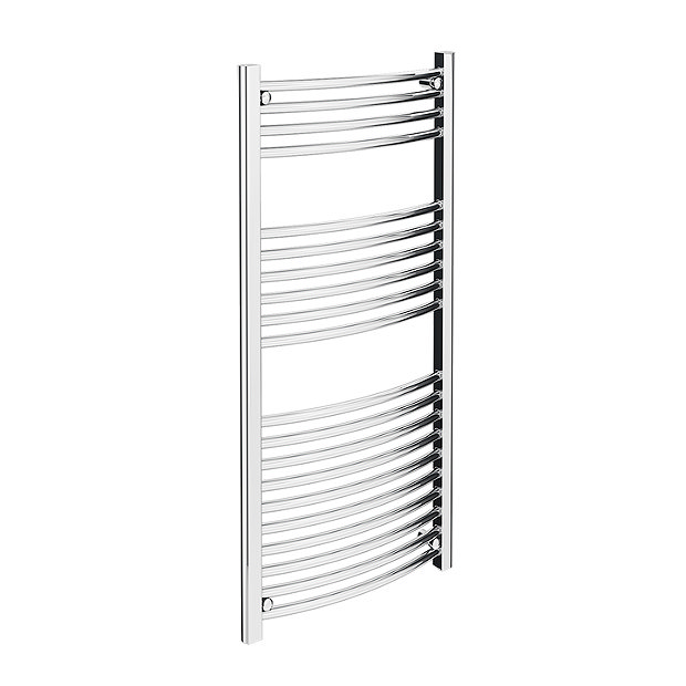 Diamond Curved Heated Towel Rail - W600 x H1200mm - Chrome at Victorian ...