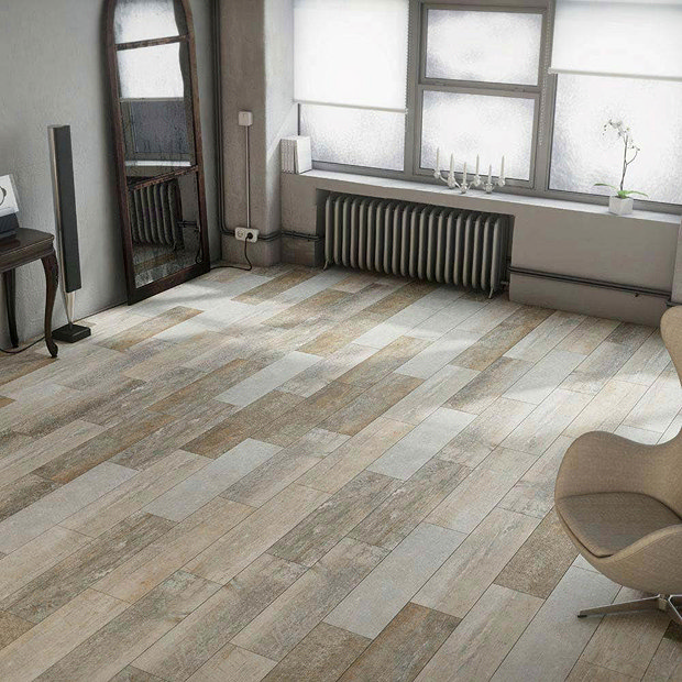 Darwin Light Wood Effect Porcelain Floor Tile - 220 x 850mm (Pack of 9)