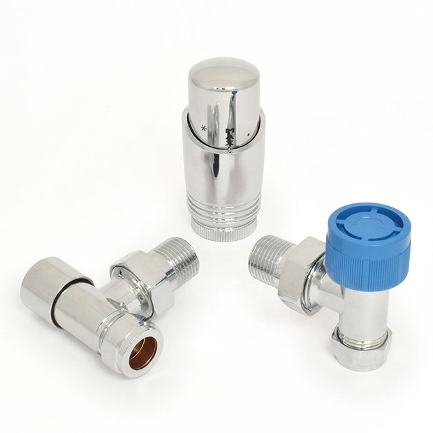 Delta Angled TRV Chrome Thermostatic Radiator Valves